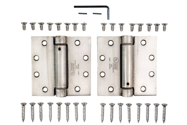 316 Grade Commercial Stainless Steel Spring Hinges - 4 1/2" Square - 2 ...
