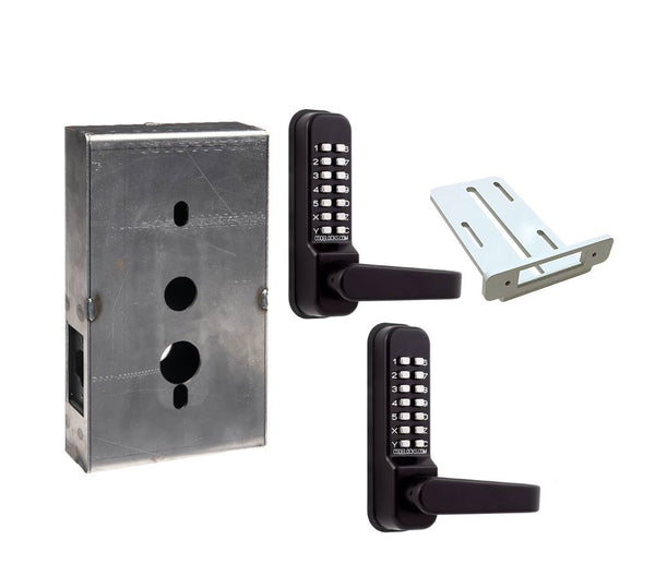 Gate Lock with Code - 400 Series Back to Back Steel Gate Box Kit - Mec ...