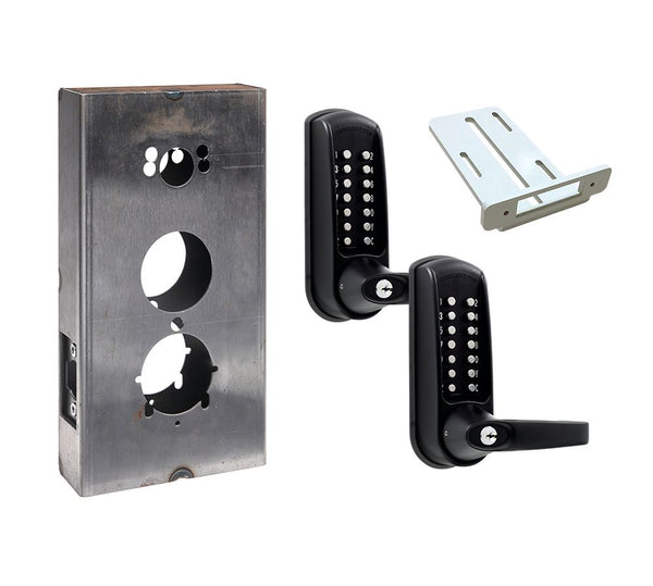 Gate Lock with Code - 600 Series Back to Back Steel Gate Box Kit - Mec ...
