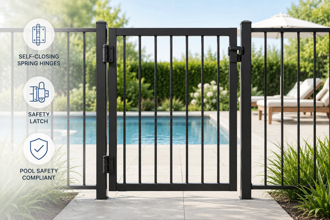 Pool & Fence Gate Hardware — Self-Closing Hinges & Safety Latches ...