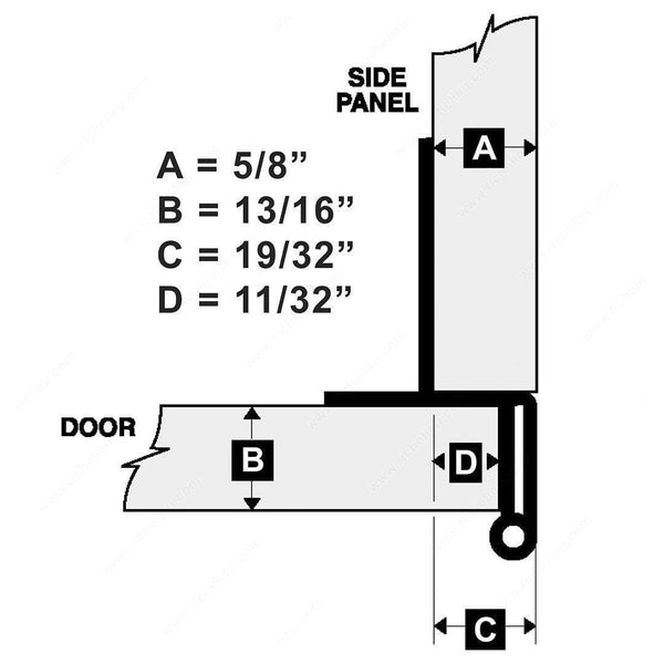 Offset Hinges - 5/8" Overlay Institutional Hinge - Multiple Finishes ...
