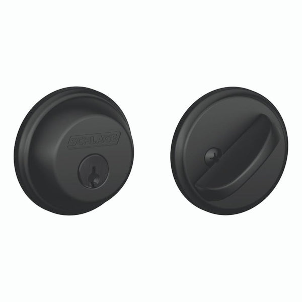 Schlage Residential Deadbolt - Single Cylinder - Matte Black Finish ...