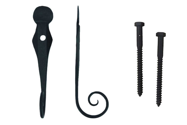 Shutter Dogs / Tiebacks - English Rat Tail with Lag - 6" Inch - Forged ...