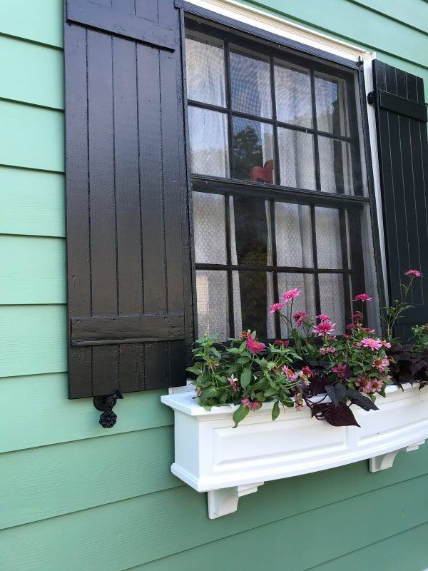 Shutter Dogs / Tiebacks - Flower with Post - 4-1/2" Inch - Cast Iron ...