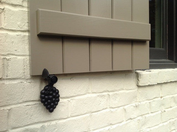 Shutter Dogs / Tiebacks - Grape with Lag - 6-1/4" Inch - Cast Iron - B ...