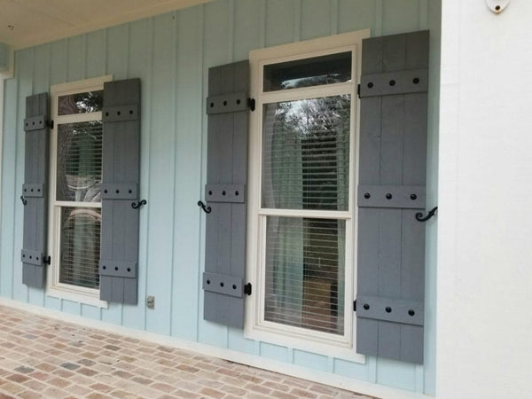 Shutter Dogs / Tiebacks - Stainless Steel Scroll with Lag - 6-3/4" Inc ...