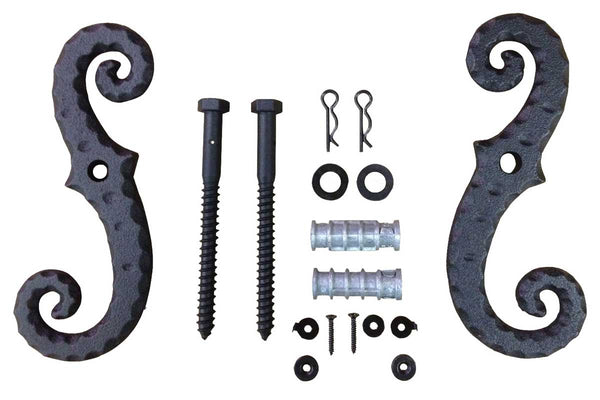 Shutter Dogs / Tiebacks Value Pack - Scroll with Lag - 6-3/4" Inch - C ...