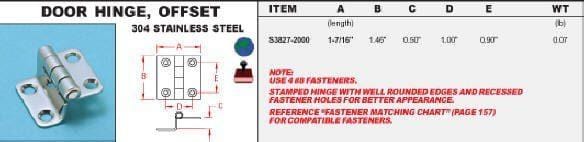 Stainless Steel Marine Door Hinges - Offset - Sold Individually - HingeOutlet